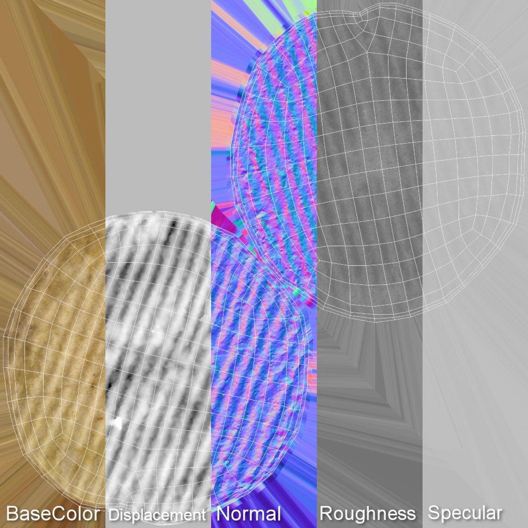 3D Realistic Riffled Chips 02 - TurboSquid 1974316