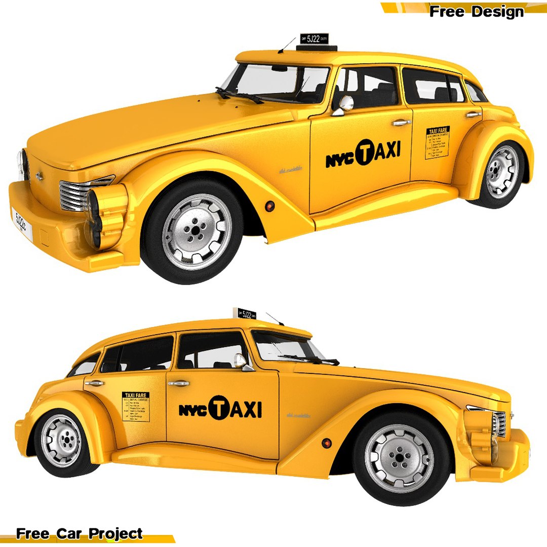 3D Taxi Car Model - TurboSquid 1354000
