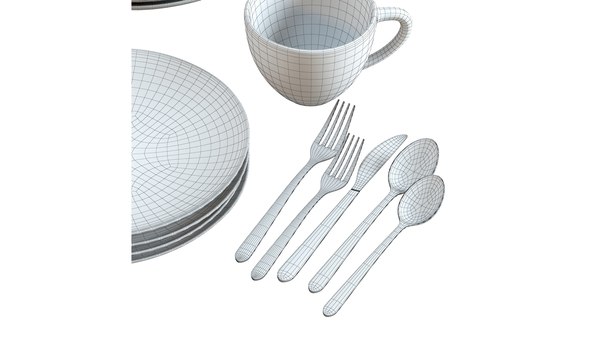 3D model Dinnerware 01 CrateBarrel Addison Dinnerware Set - TurboSquid 1776640