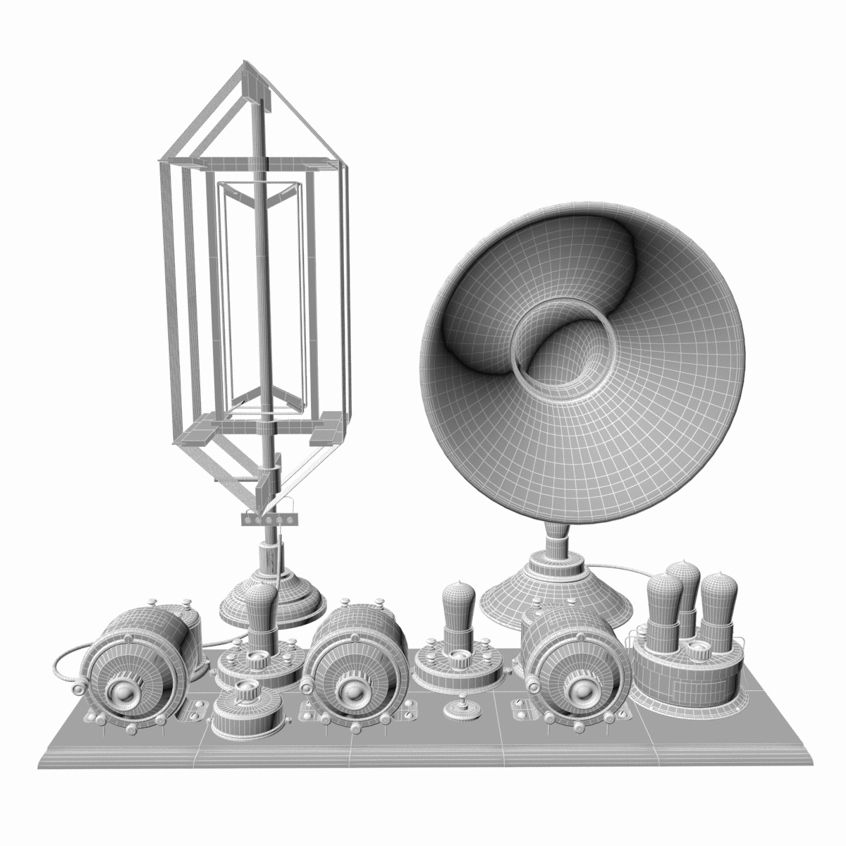 Set atwater kent radio model - TurboSquid 1593175