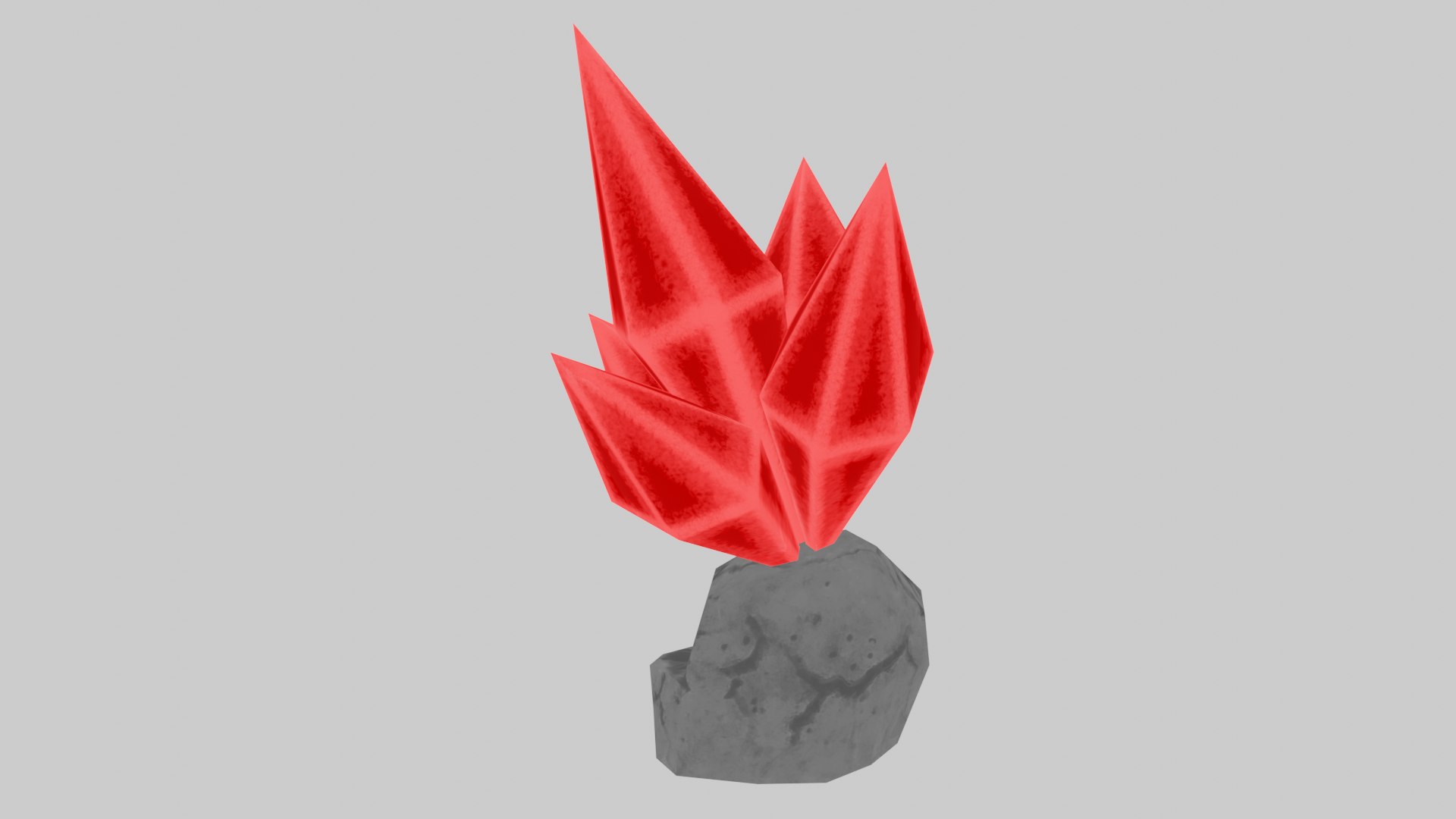 3D Red Stylized Rock Crystal Cluster Version 4 Model - TurboSquid 2127356