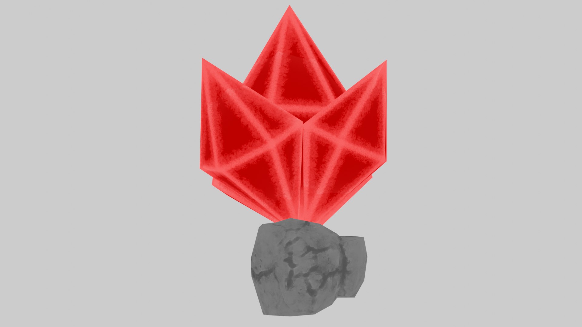 3D Red Stylized Rock Crystal Cluster Version 4 Model - TurboSquid 2127356