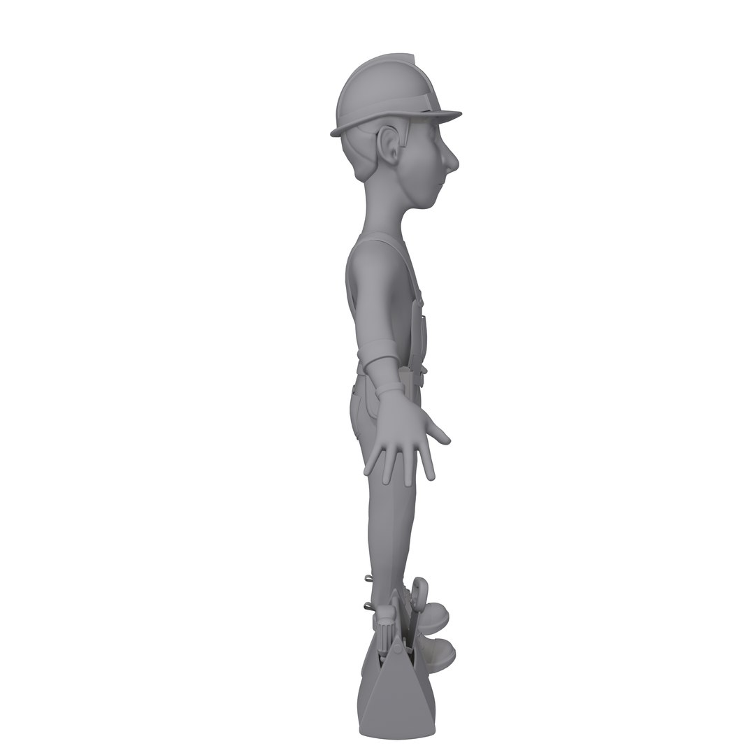 Worker Cartoon Model - TurboSquid 1566587