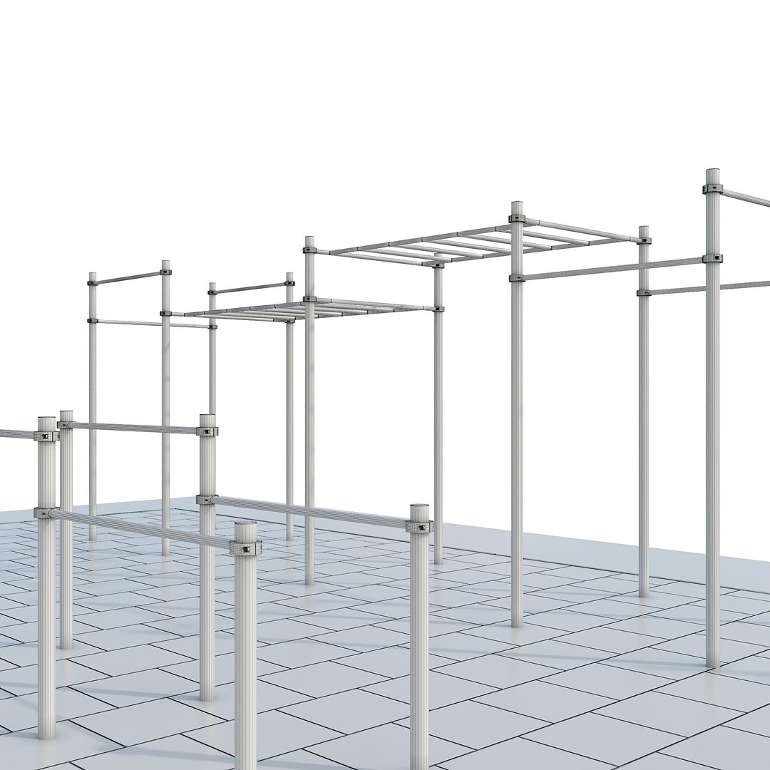 Sports Ground With Pull Up Bars 3D Model - TurboSquid 1722232