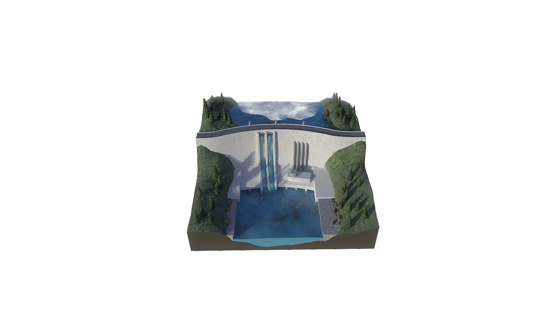 Dam Hydroelectric Power Station 3D Model - TurboSquid 1884465