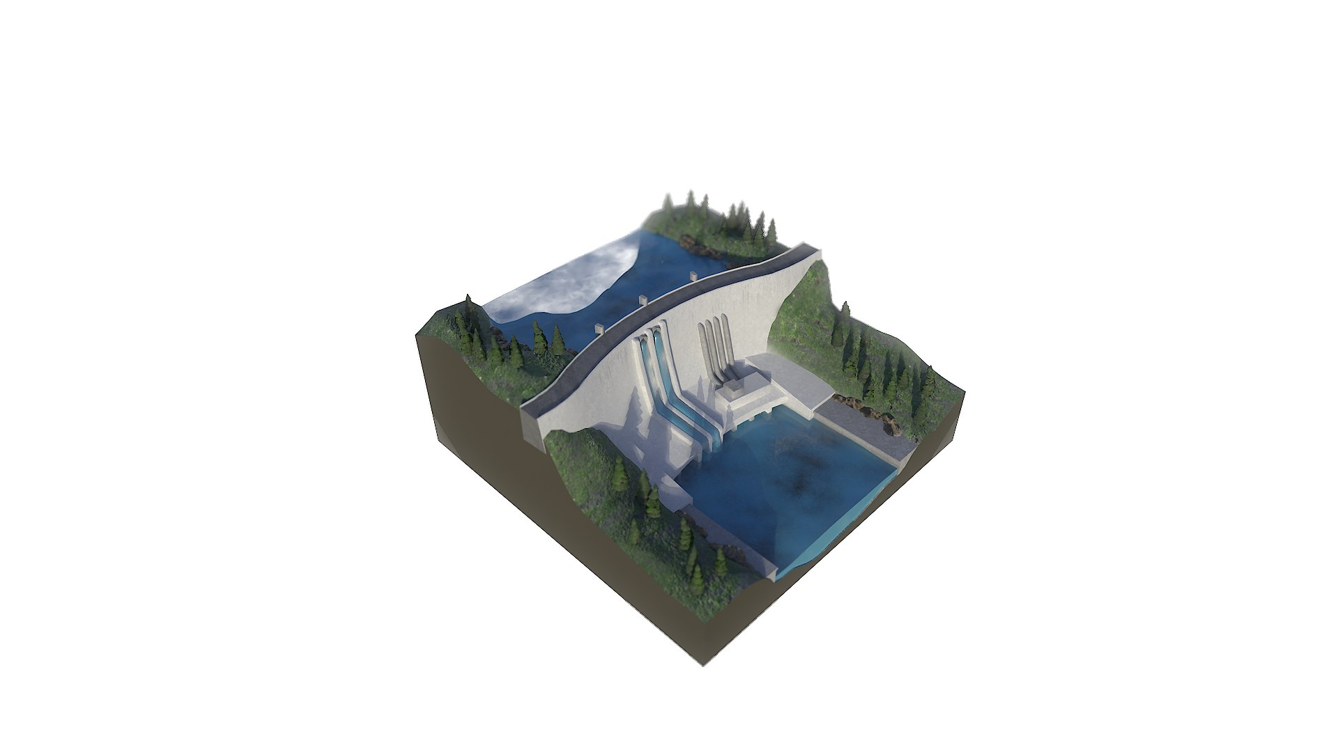 Dam Hydroelectric Power Station 3D Model - TurboSquid 1884465