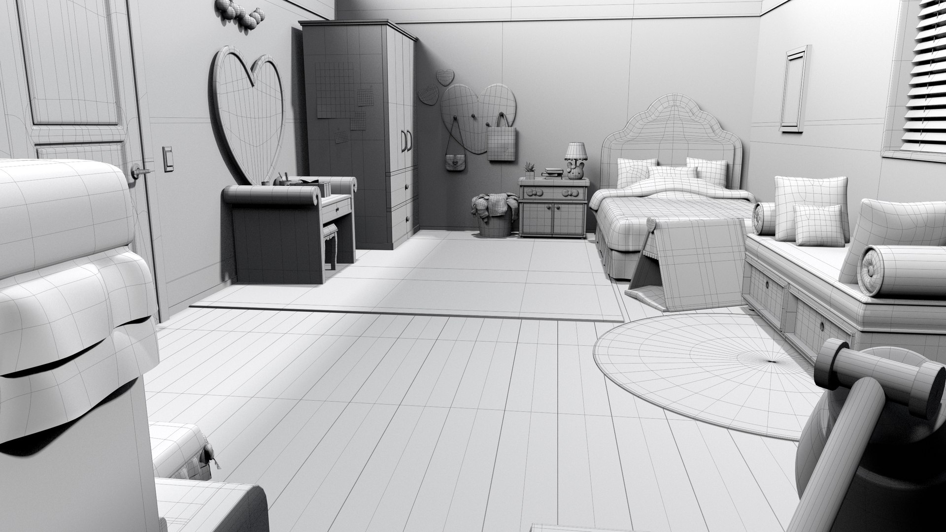 3D cartoon bedroom - TurboSquid 1527129