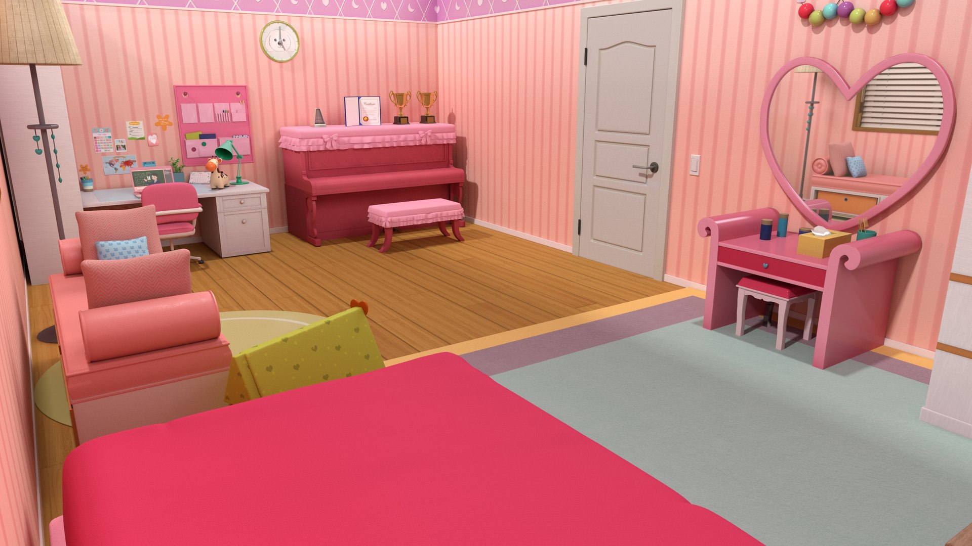 3D cartoon bedroom - TurboSquid 1527129