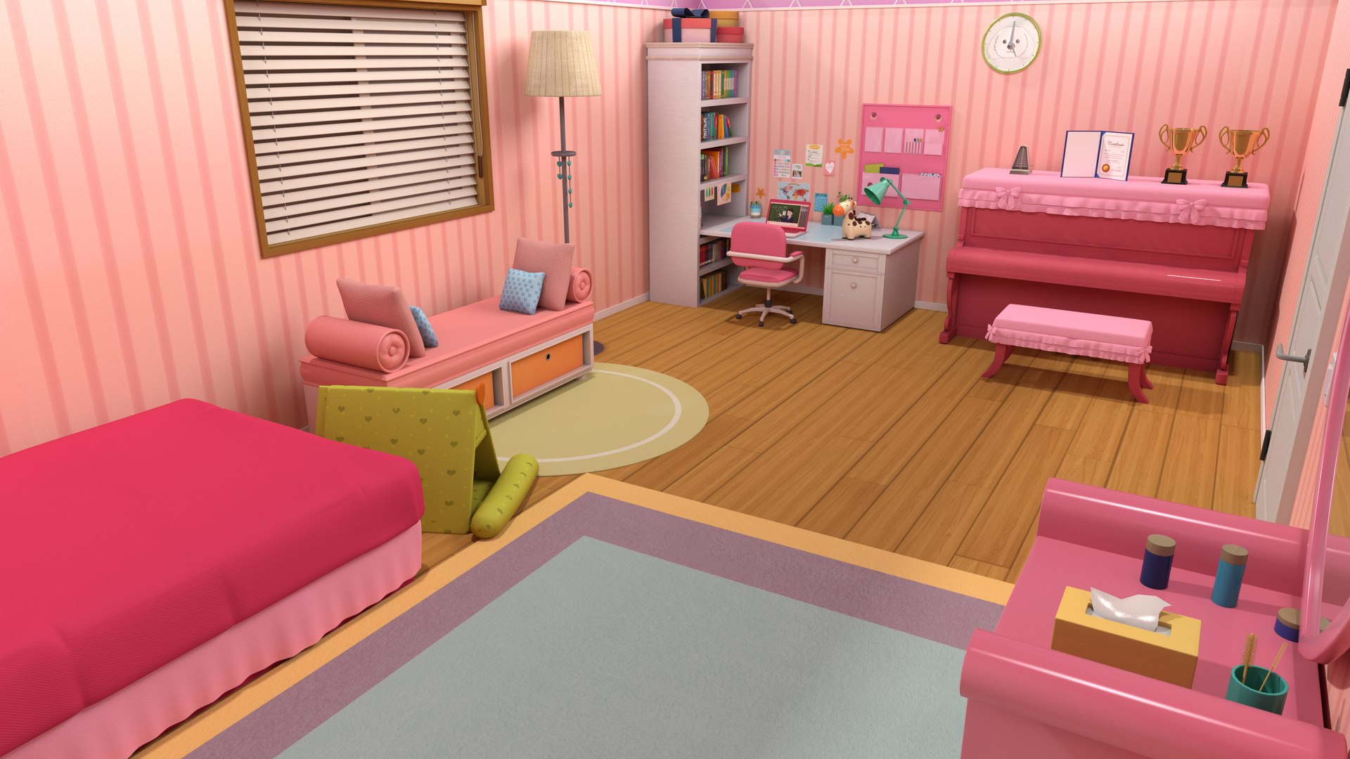 3D cartoon bedroom - TurboSquid 1527129