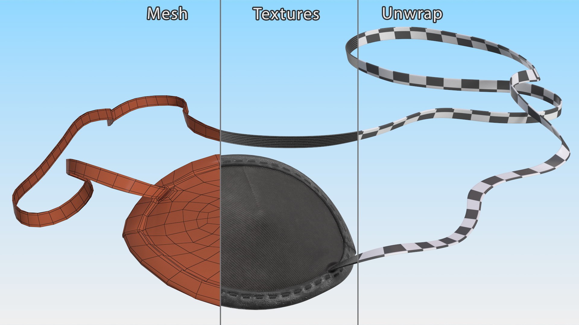 3D Leather Eyepatch Black - TurboSquid 2151237