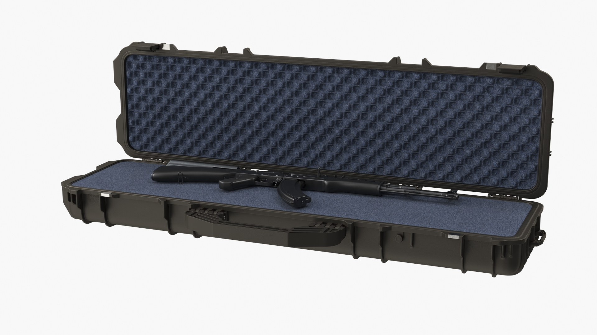 3D Assembled Black AK 47 In Open Hard Case - TurboSquid 2388697