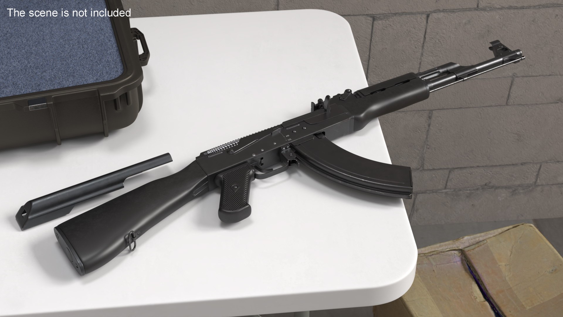 3D Assembled Black AK 47 In Open Hard Case - TurboSquid 2388697