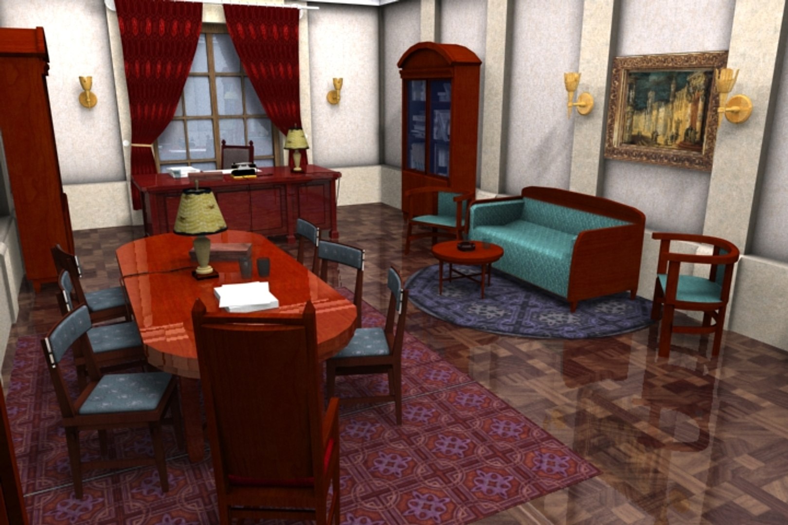 Interiors Room Boss 3d Model