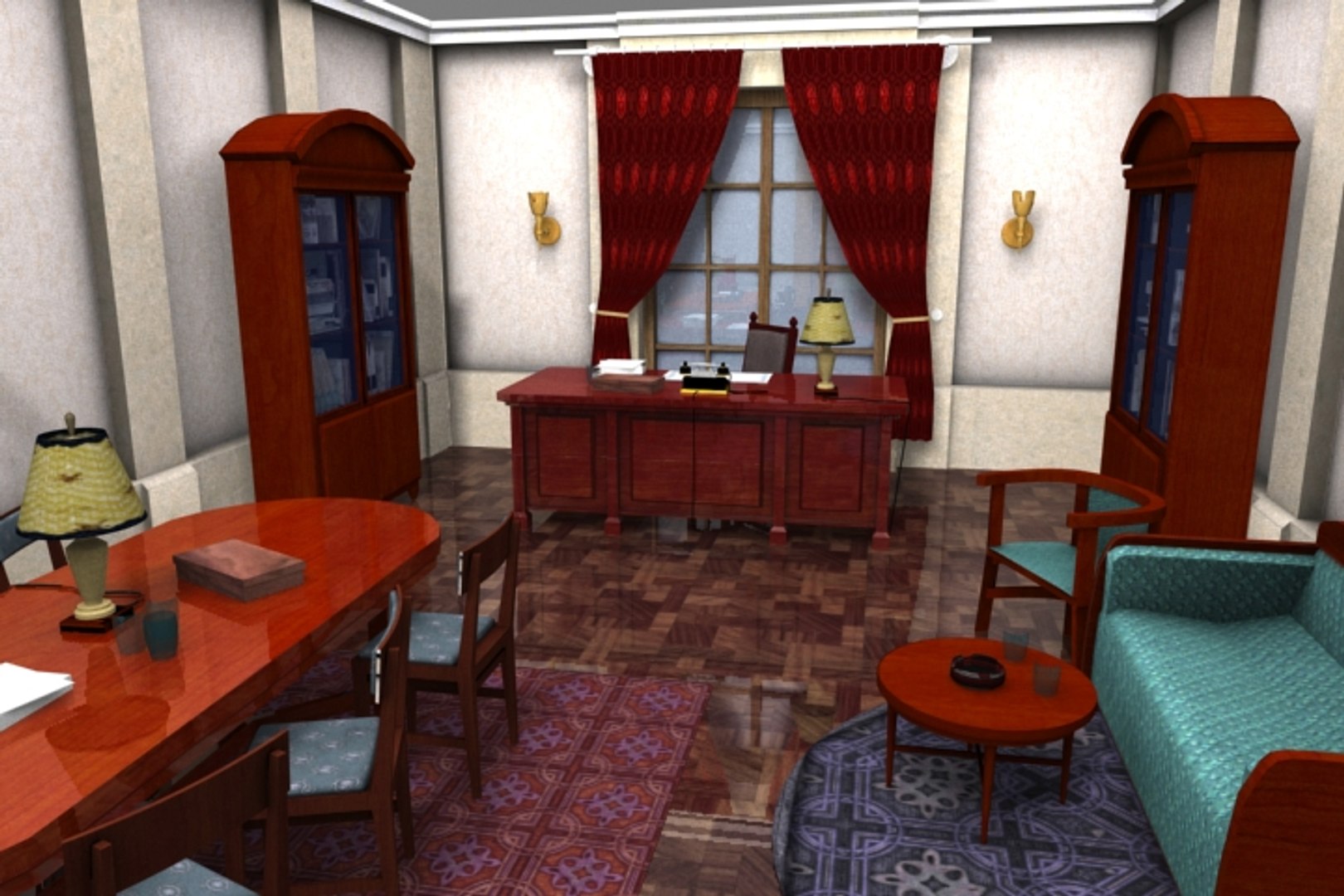 Interiors Room Boss 3d Model