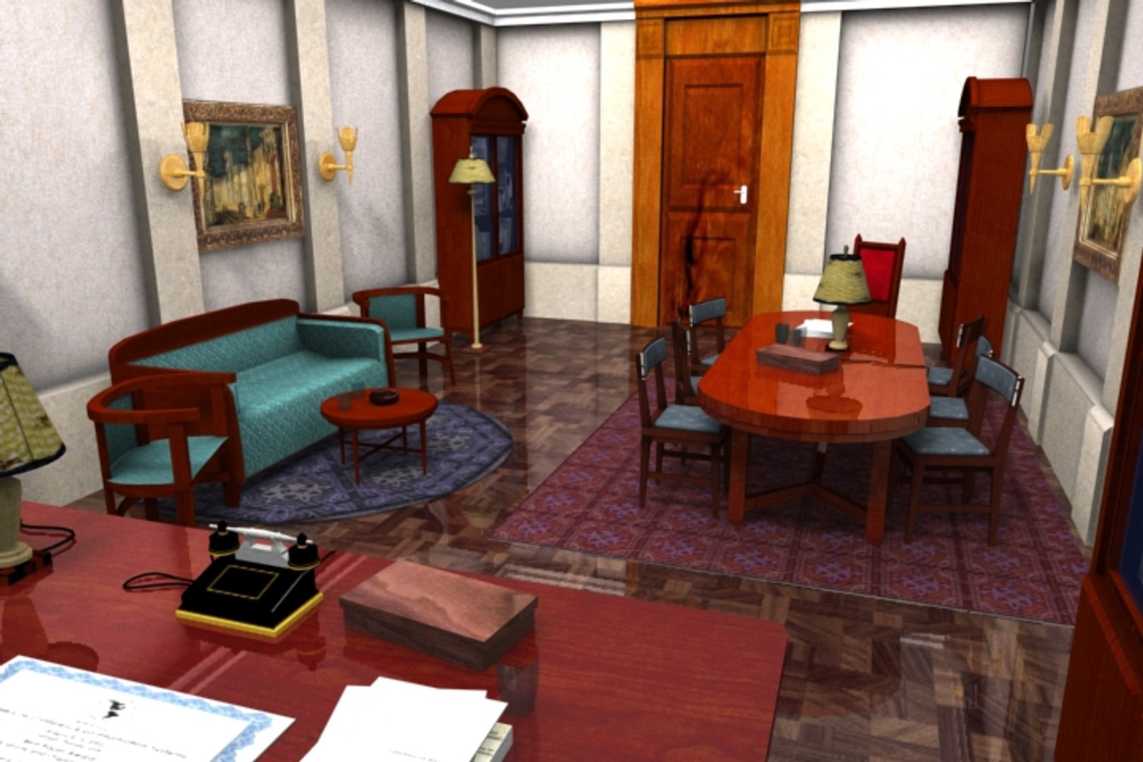 Interiors Room Boss 3d Model