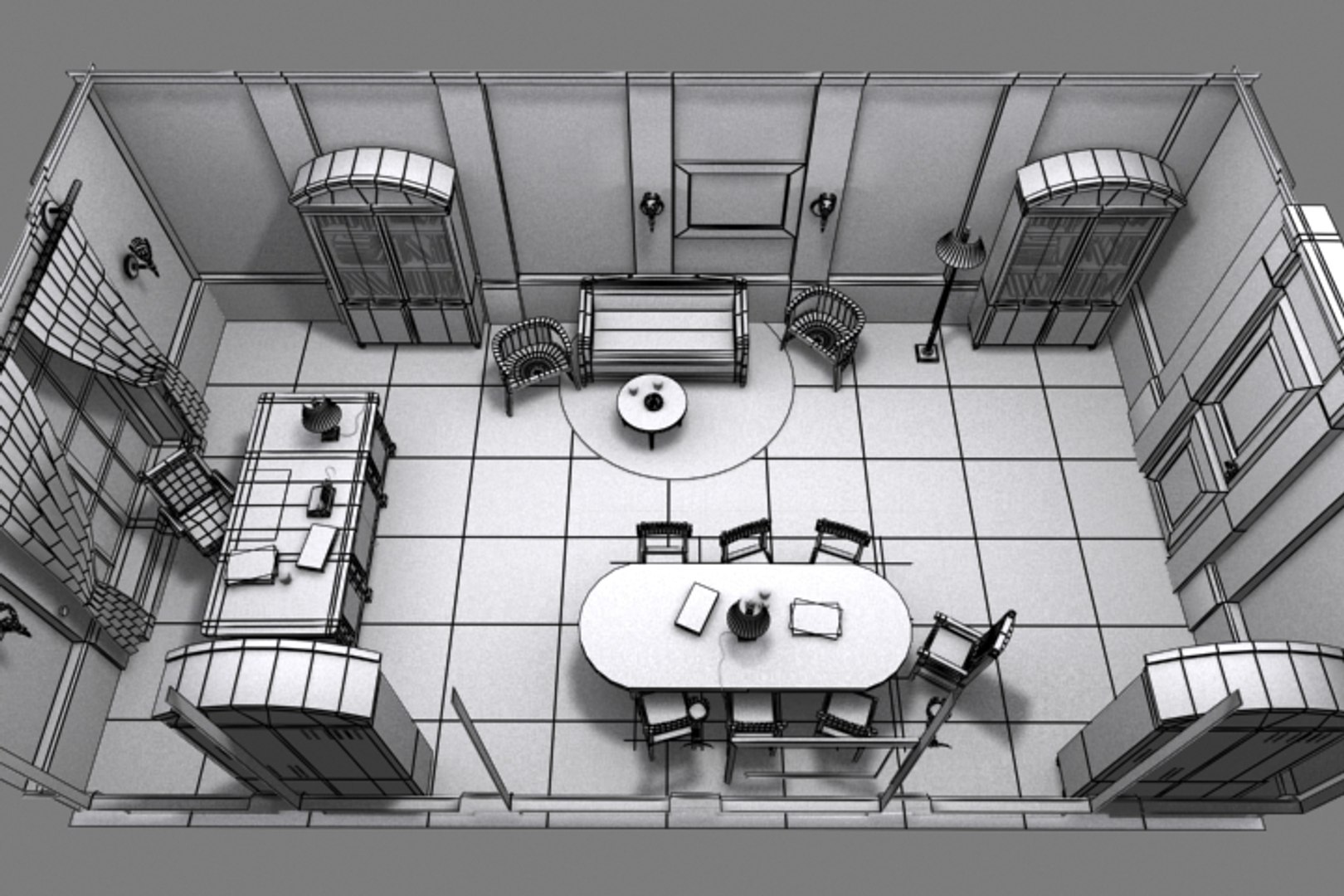 Interiors Room Boss 3d Model