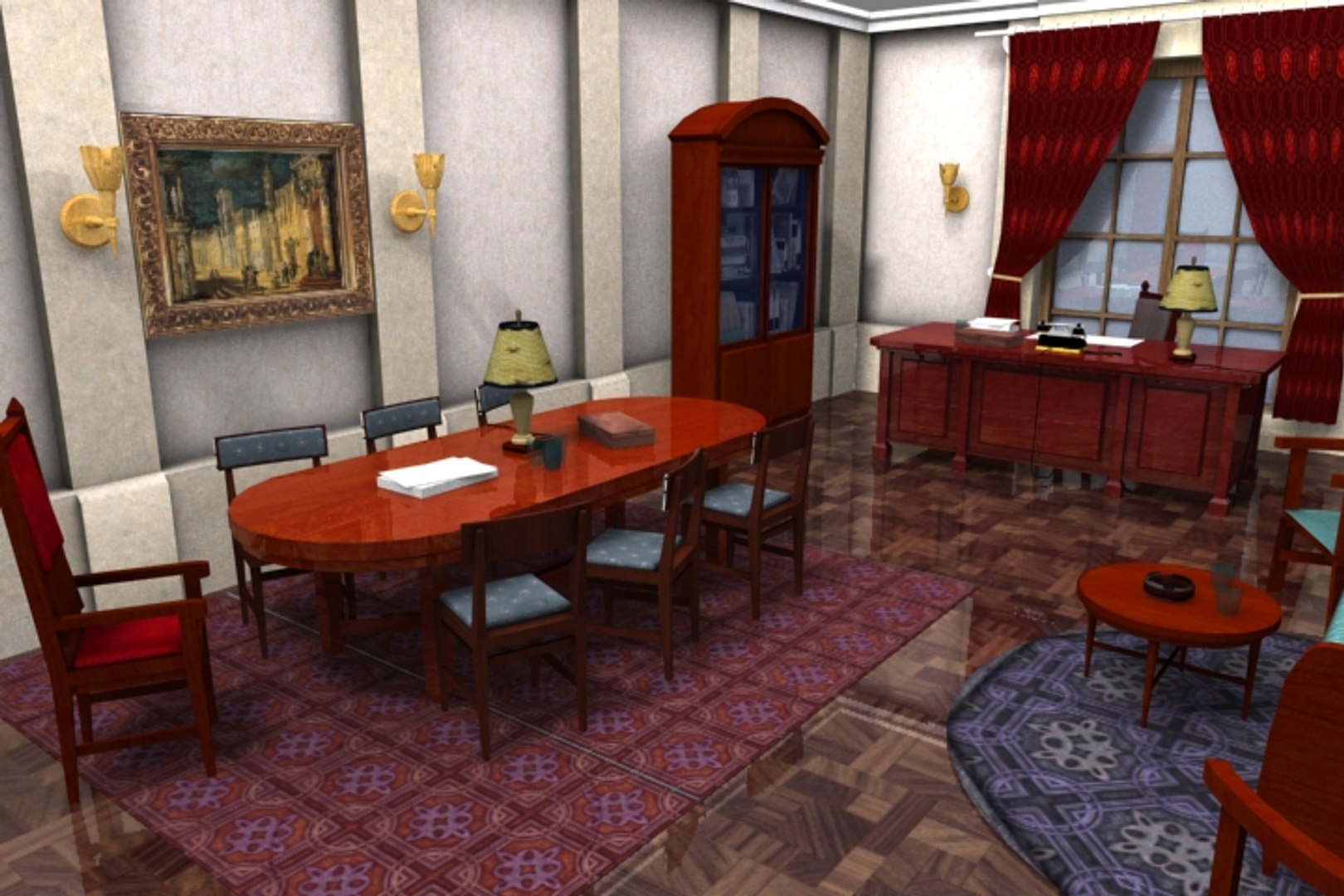 Interiors Room Boss 3d Model