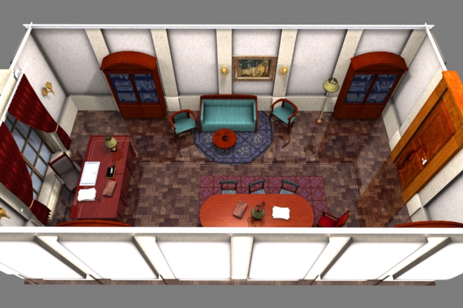 Interiors Room Boss 3d Model