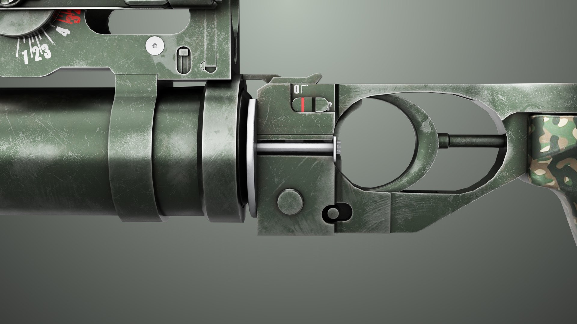 3D Grenade Launcher 03 Military Green Generic All PBR Unity UE Textures ...