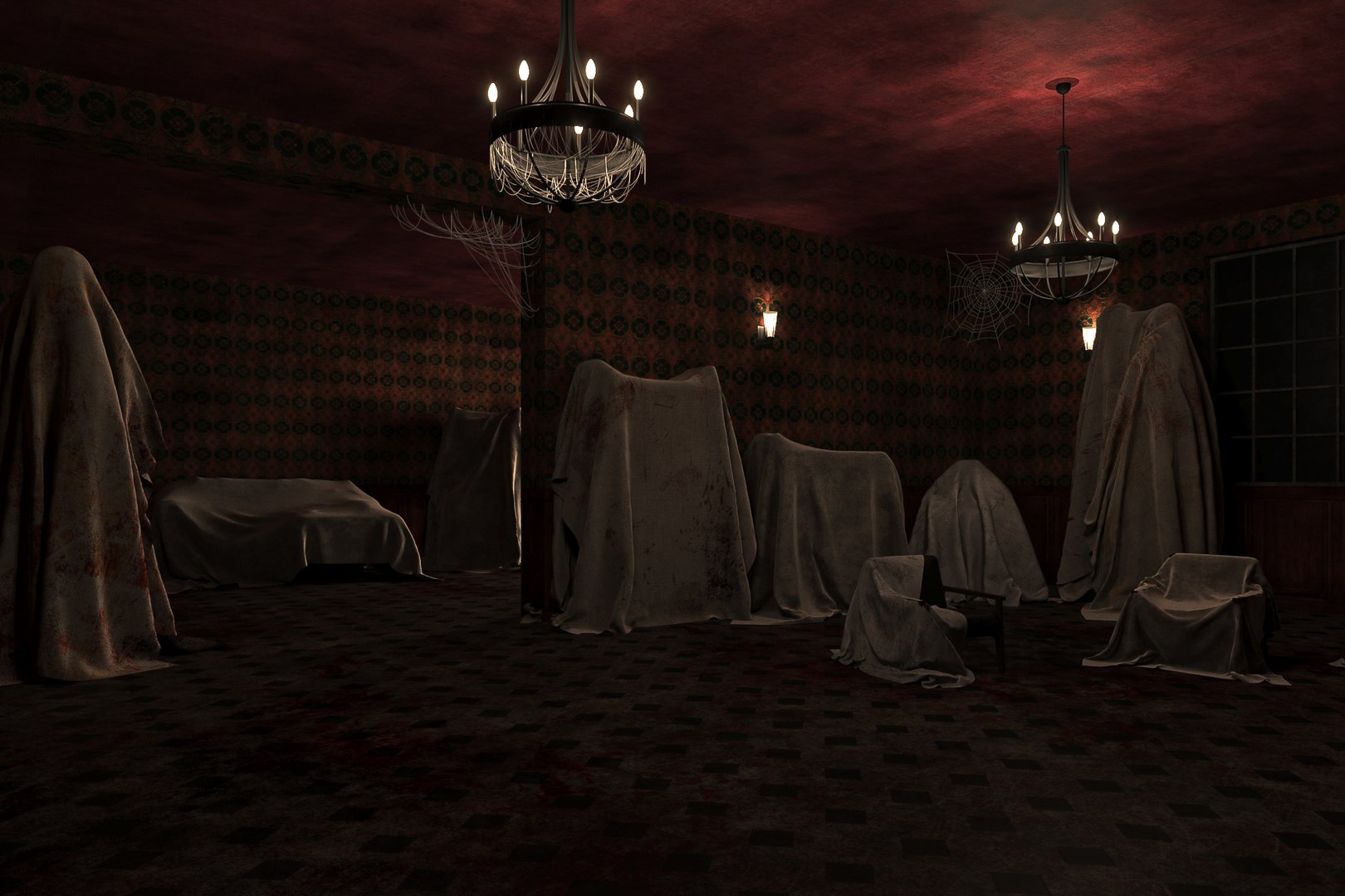 Lowpoly Haunted Bloody Room 3D Model - TurboSquid 2024549