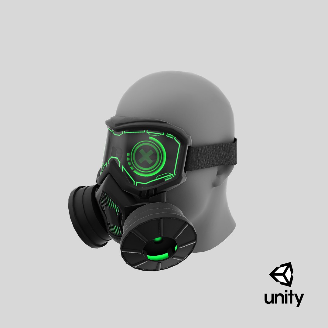 Futuristic Green Neon Gas Mask On Mannequin Head 3D Model - TurboSquid ...