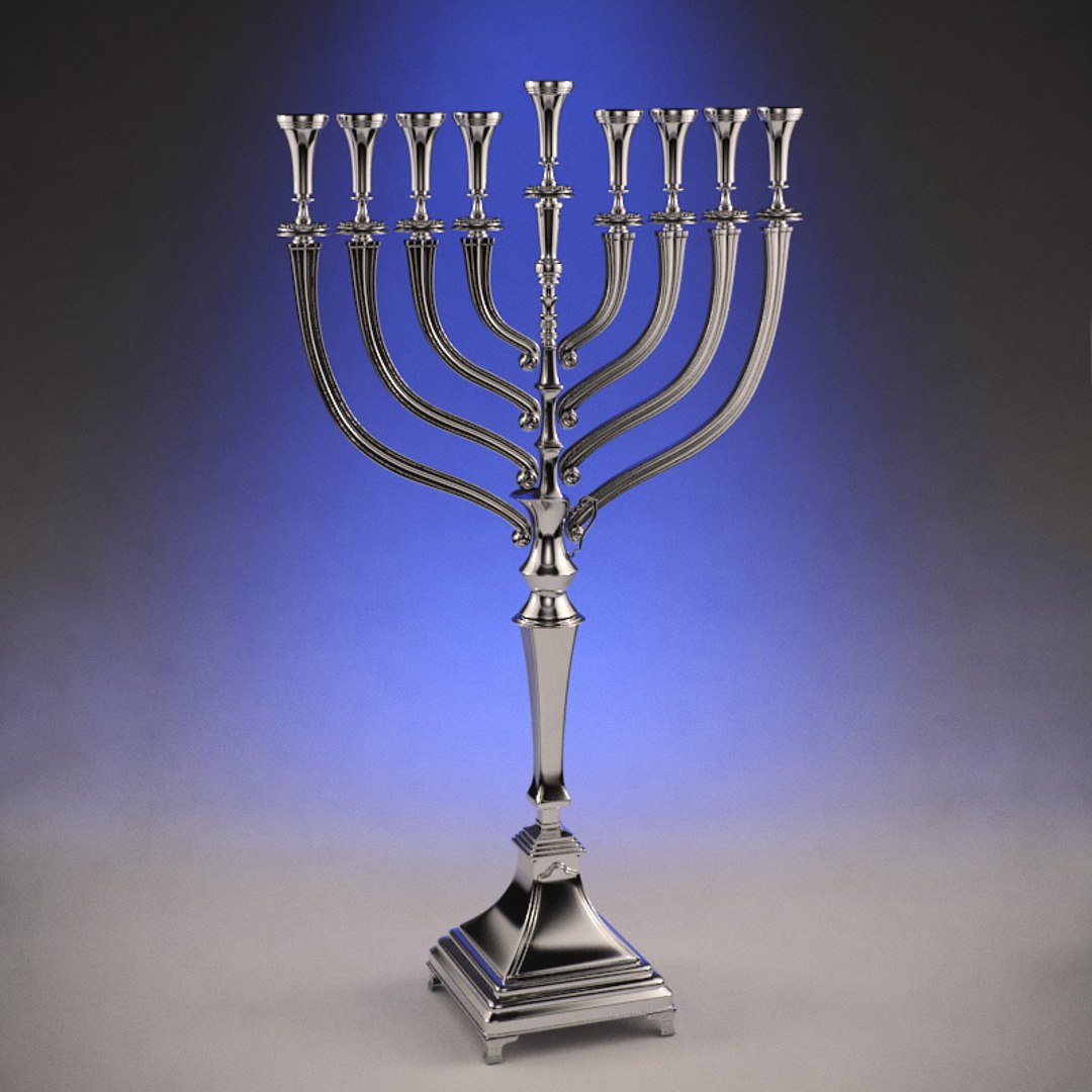 Silver Menorah 3d Max