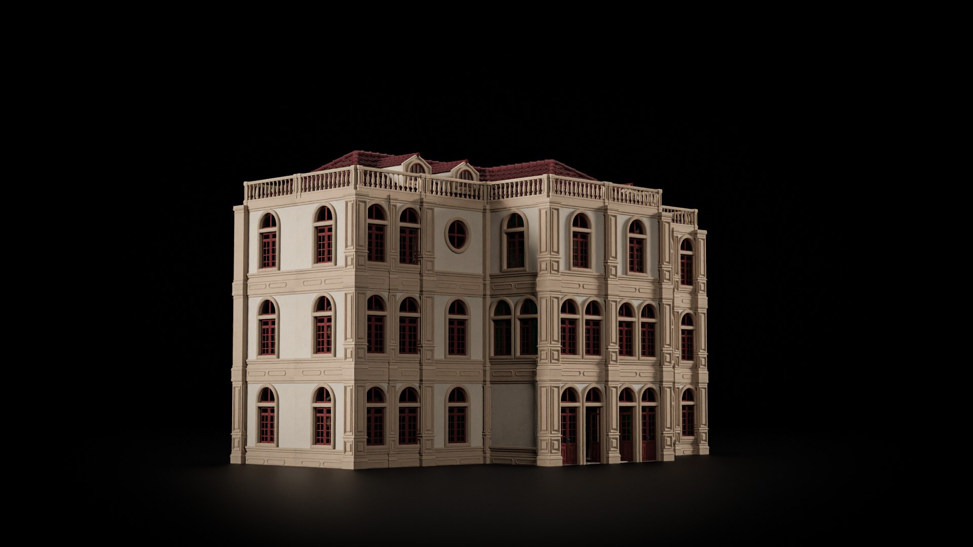 CLASSIC EUROPEAN KITBASH 02 MODULAR BUILDING WITH INTERIOR 3D ...