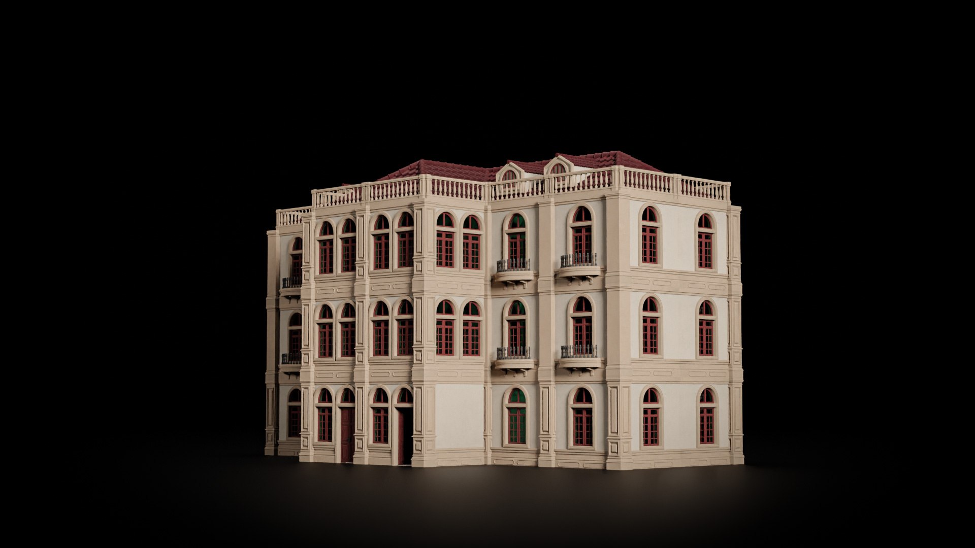 CLASSIC EUROPEAN KITBASH 02 MODULAR BUILDING WITH INTERIOR 3D ...
