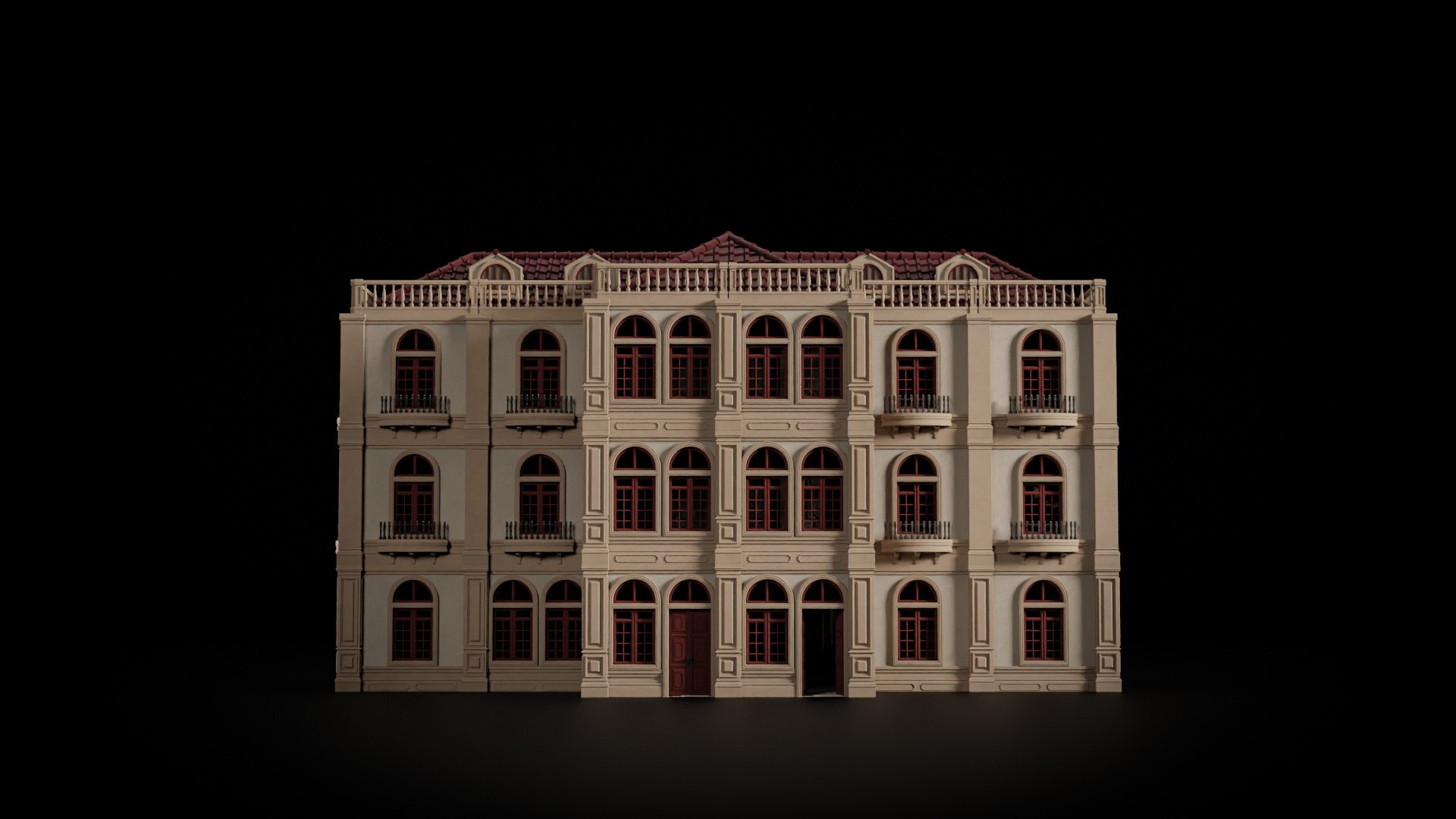 CLASSIC EUROPEAN KITBASH 02 MODULAR BUILDING WITH INTERIOR 3D ...