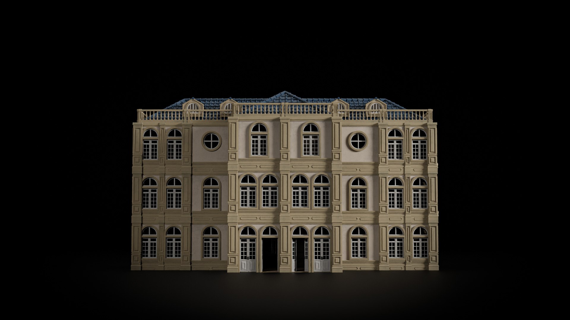 CLASSIC EUROPEAN KITBASH 02 MODULAR BUILDING WITH INTERIOR 3D ...
