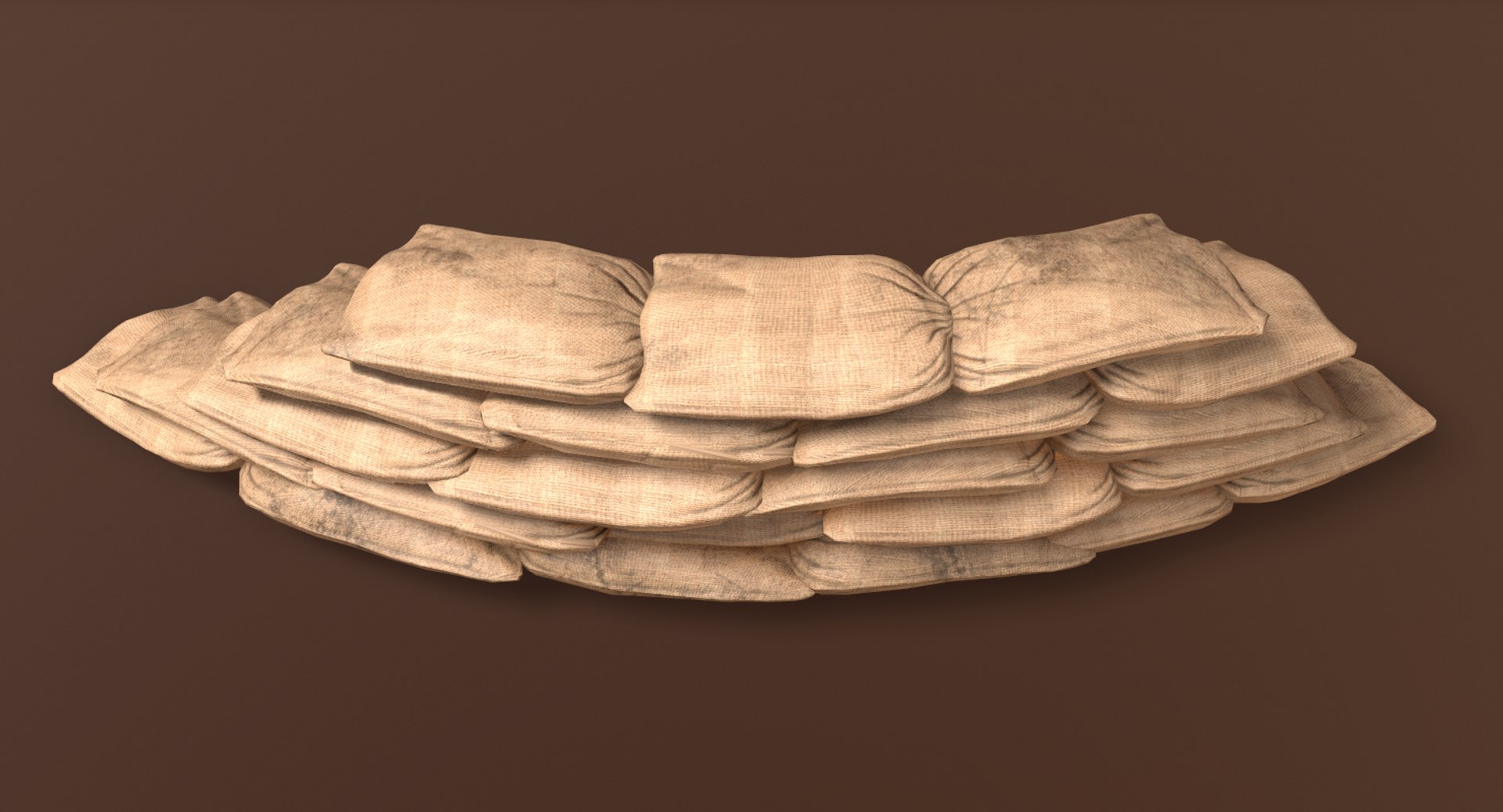 3D Sandbag Barricade Model - TurboSquid 1374636