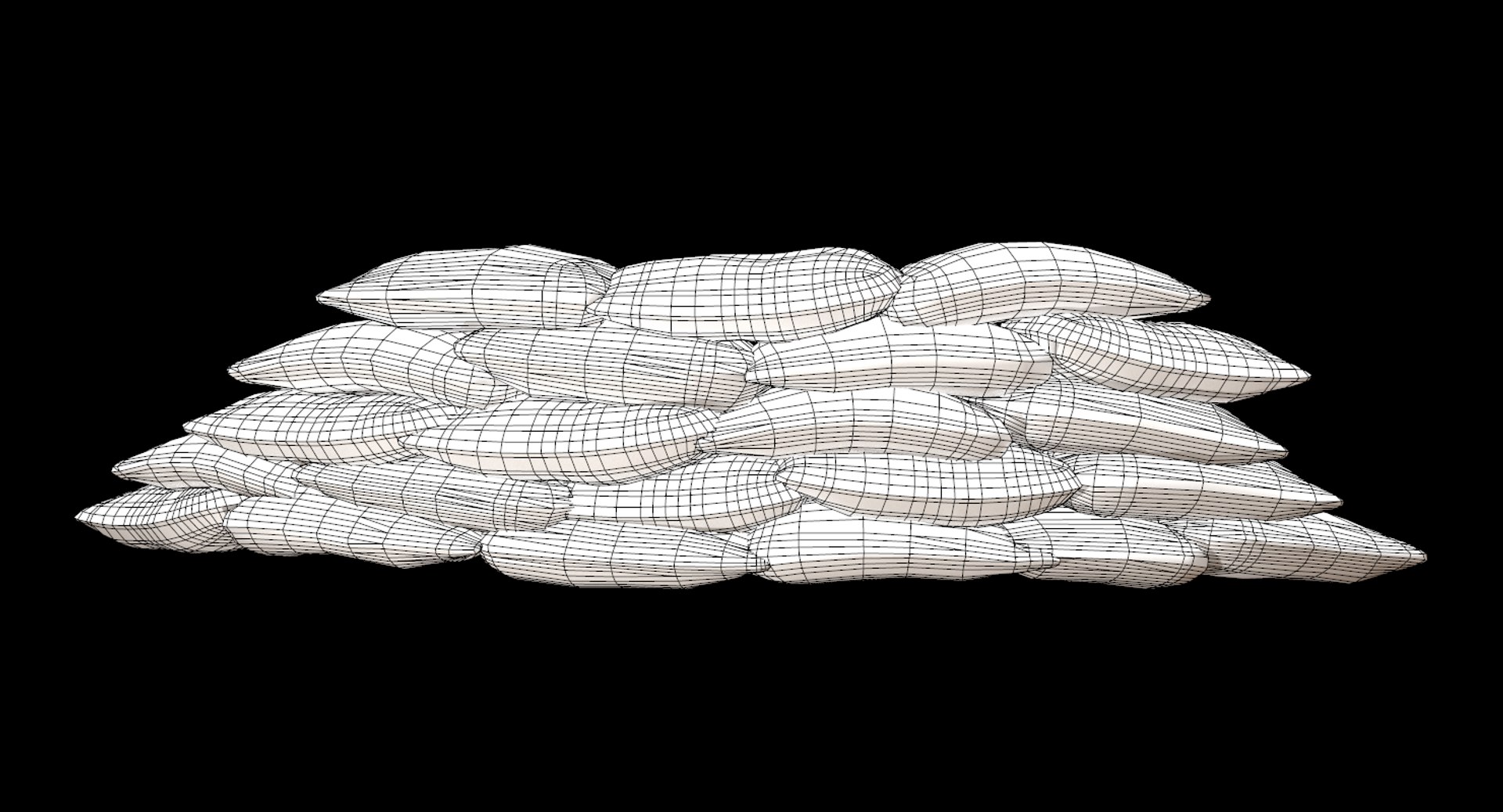 3D Sandbag Barricade Model - TurboSquid 1374636