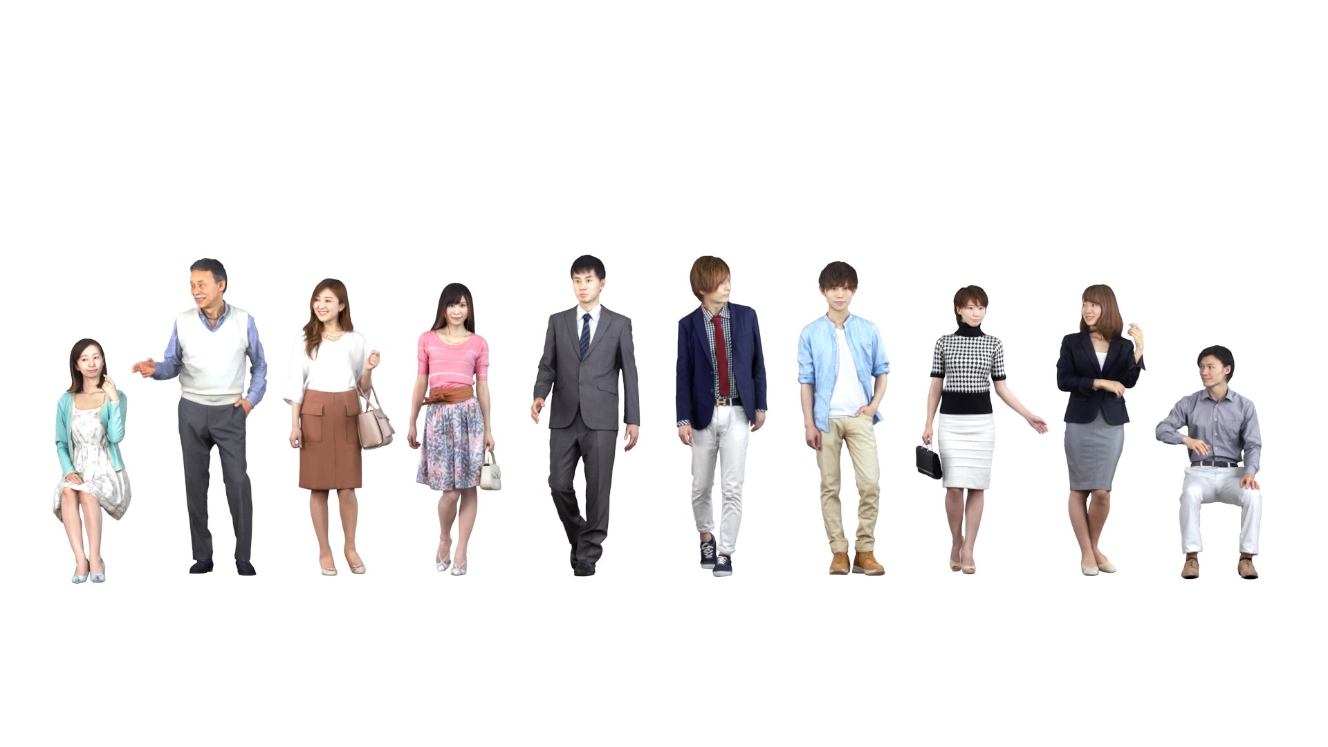 3D Posed 3D-Female Office Worker 013 Kana Model - TurboSquid 1937740