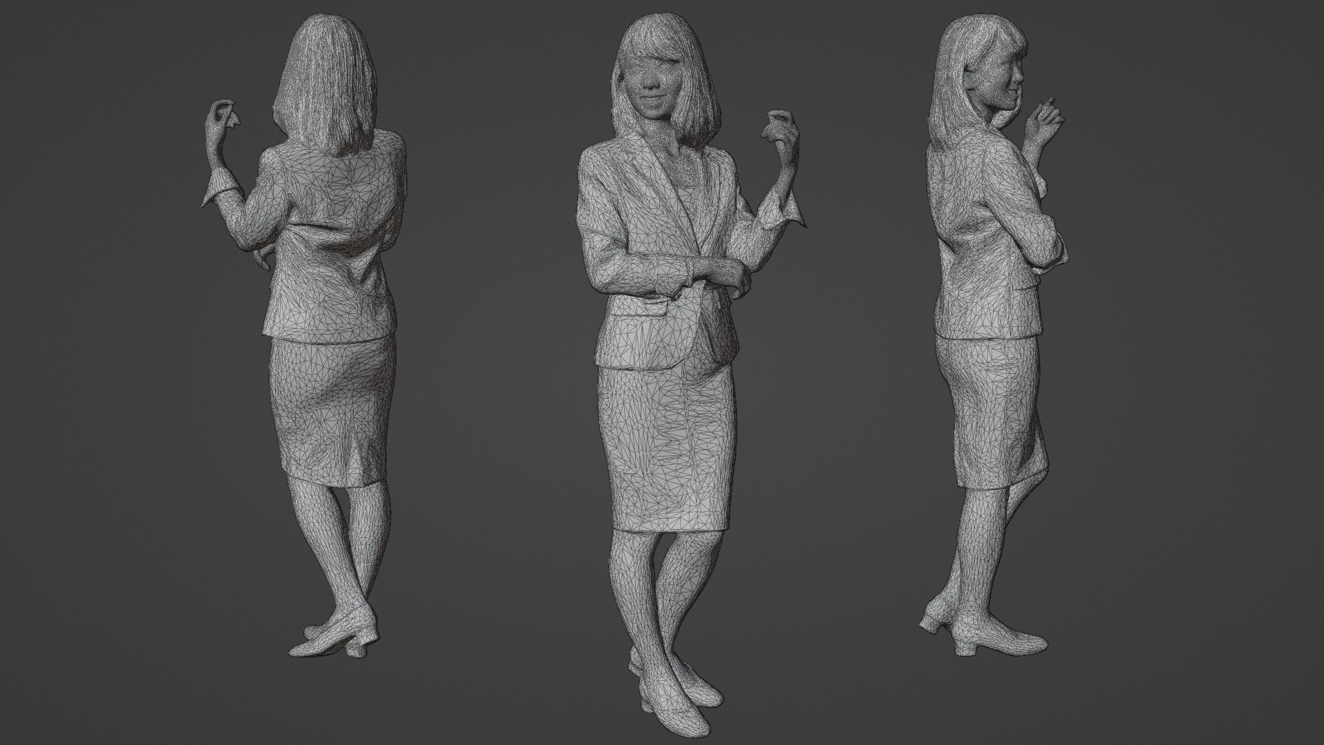 3D Posed 3D-Female Office Worker 013 Kana Model - TurboSquid 1937740