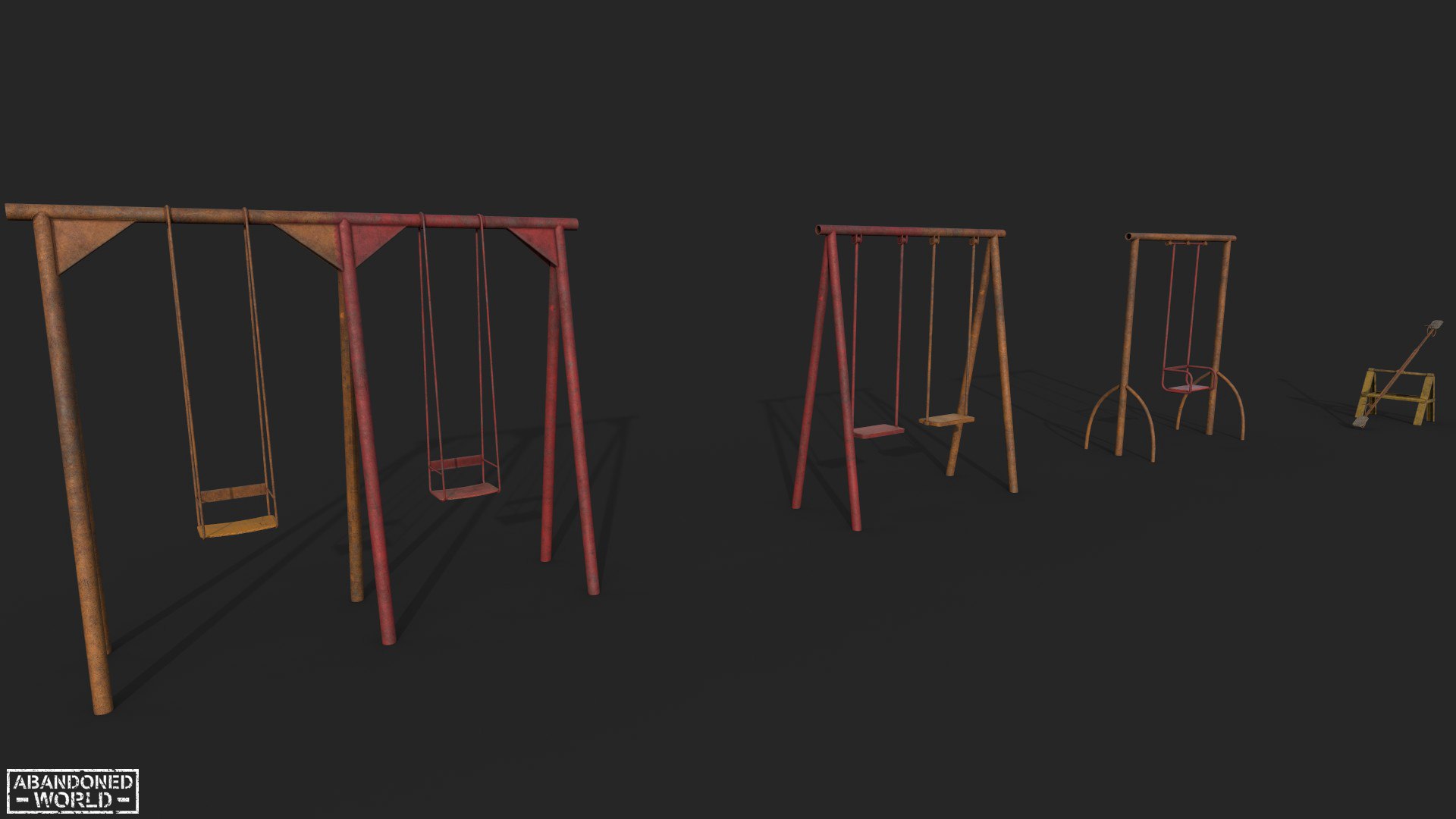 3D Model Swing Set For Playground - TurboSquid 1991031