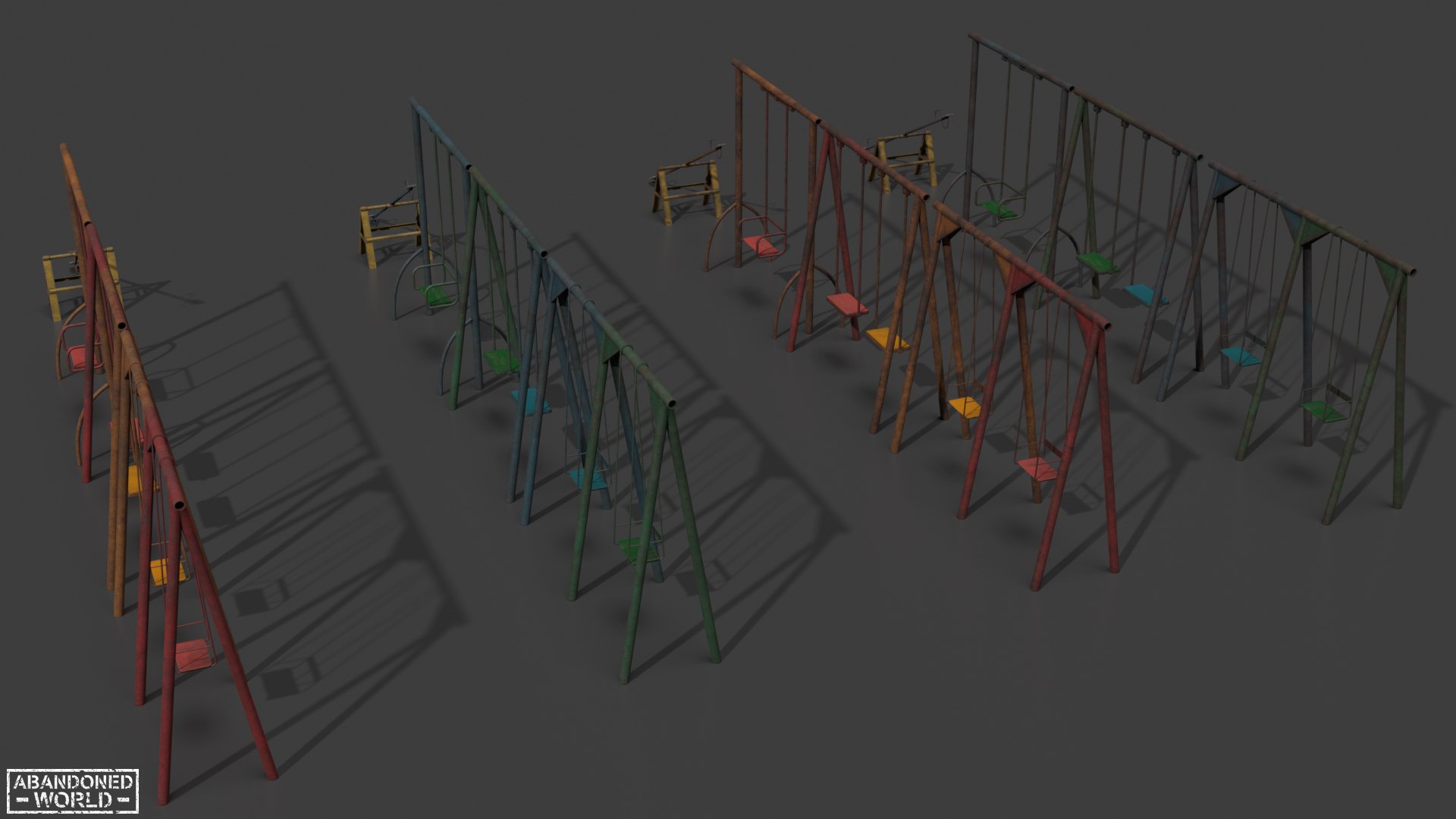 3D Model Swing Set For Playground - TurboSquid 1991031