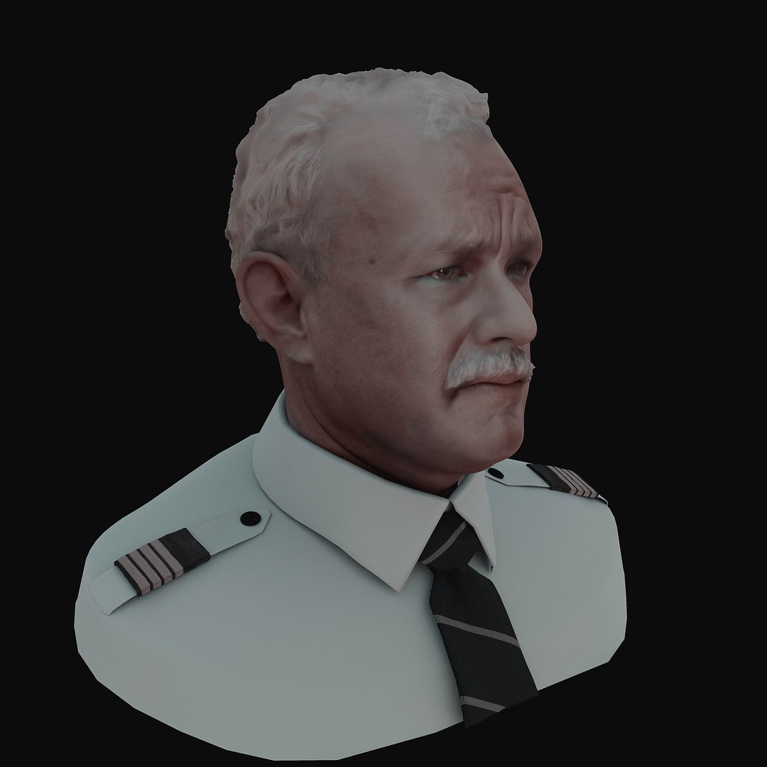 3D Tom Hanks Captain Sully - TurboSquid 1531052
