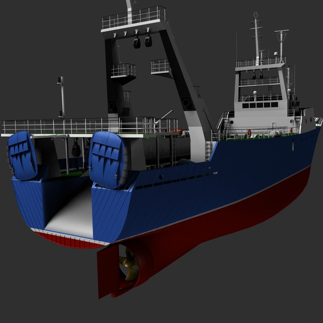 stern trawler 3d model