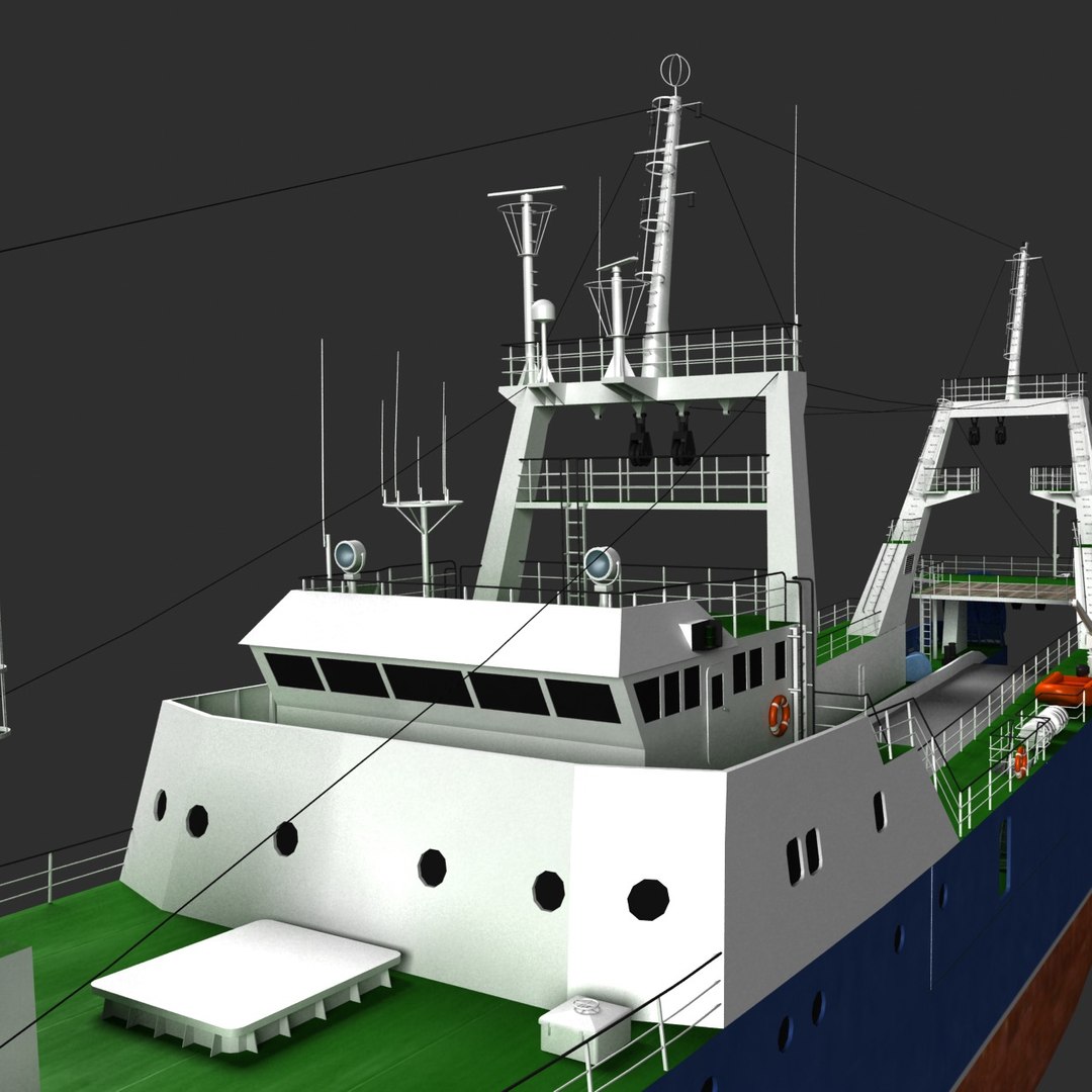 stern trawler 3d model