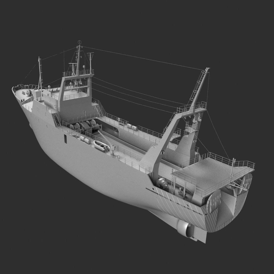 stern trawler 3d model