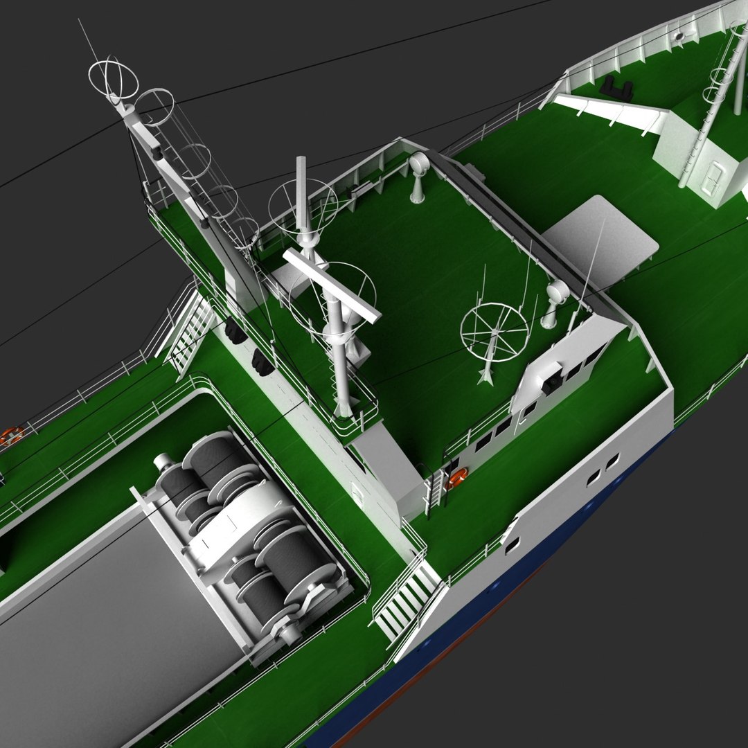 stern trawler 3d model