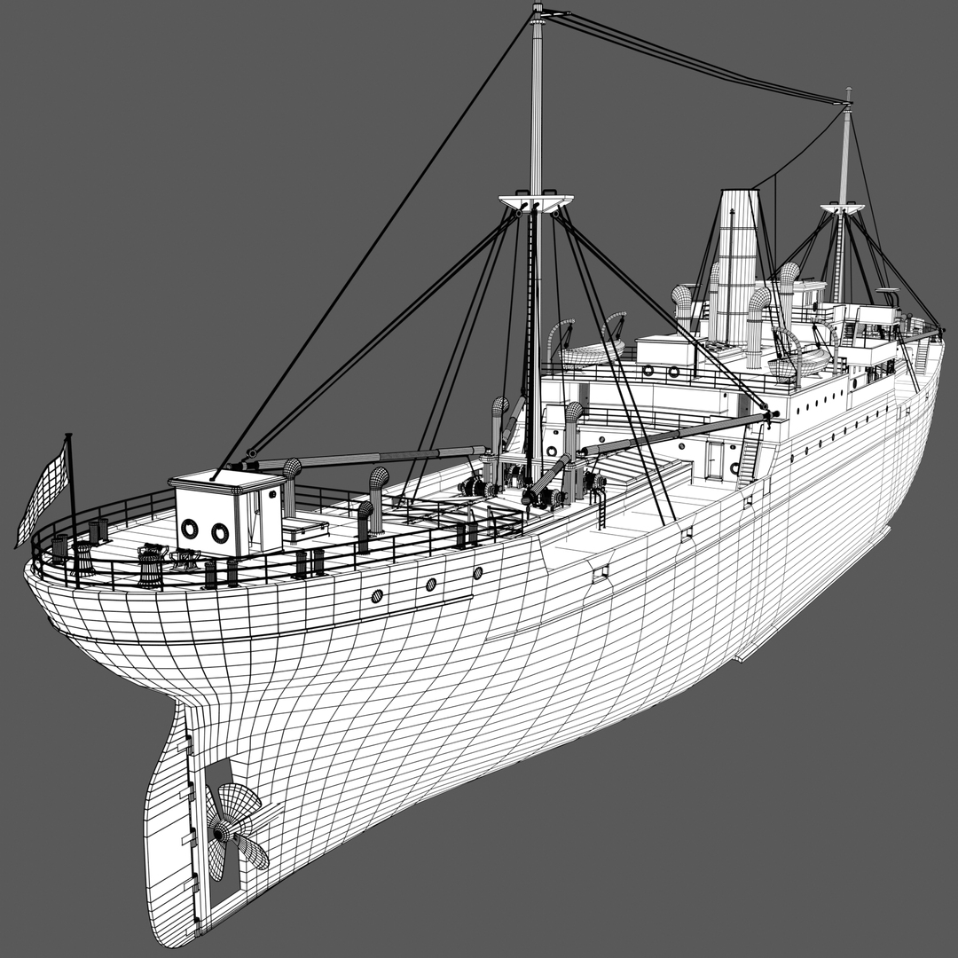 Original steam ship 3D model - TurboSquid 1626677