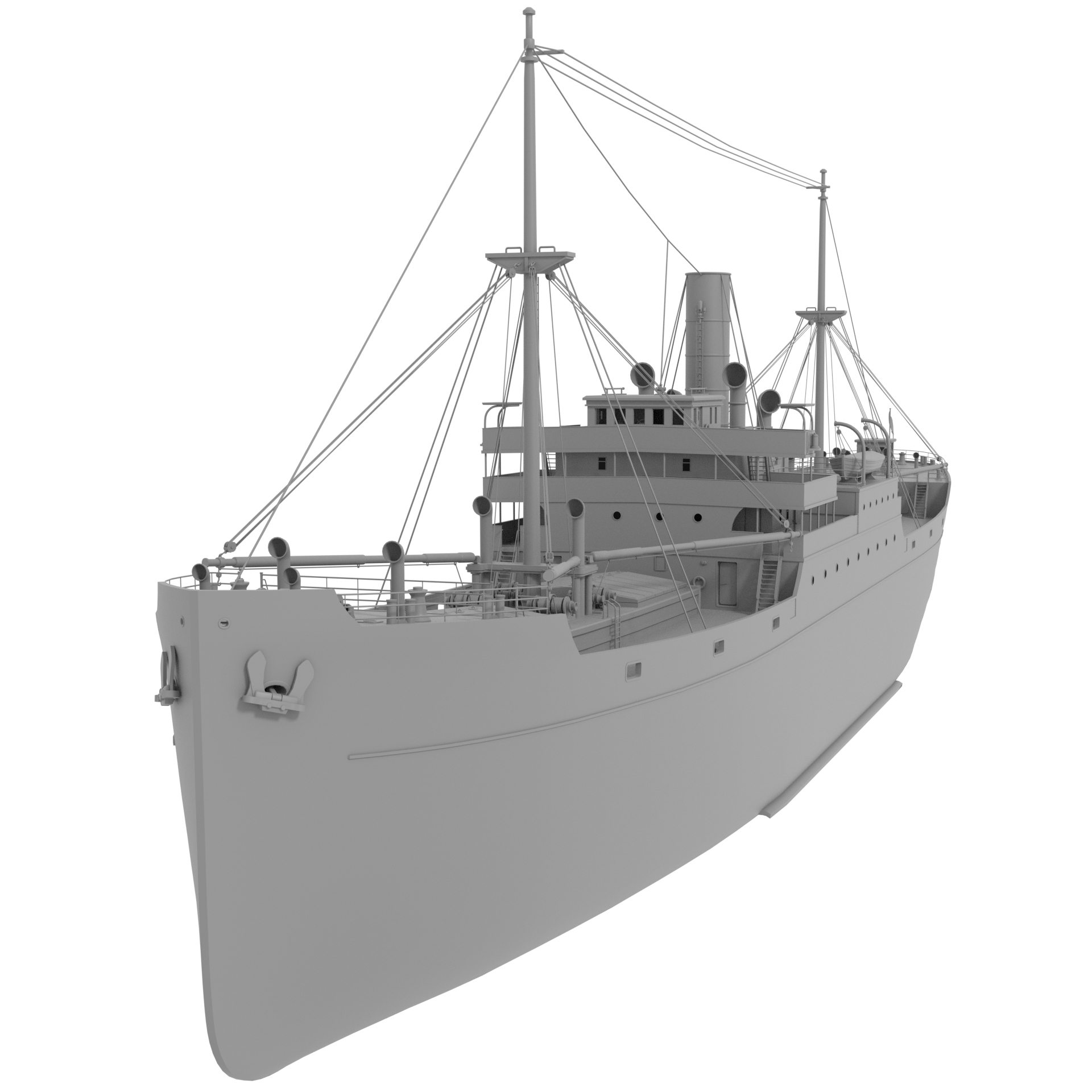 Original steam ship 3D model - TurboSquid 1626677