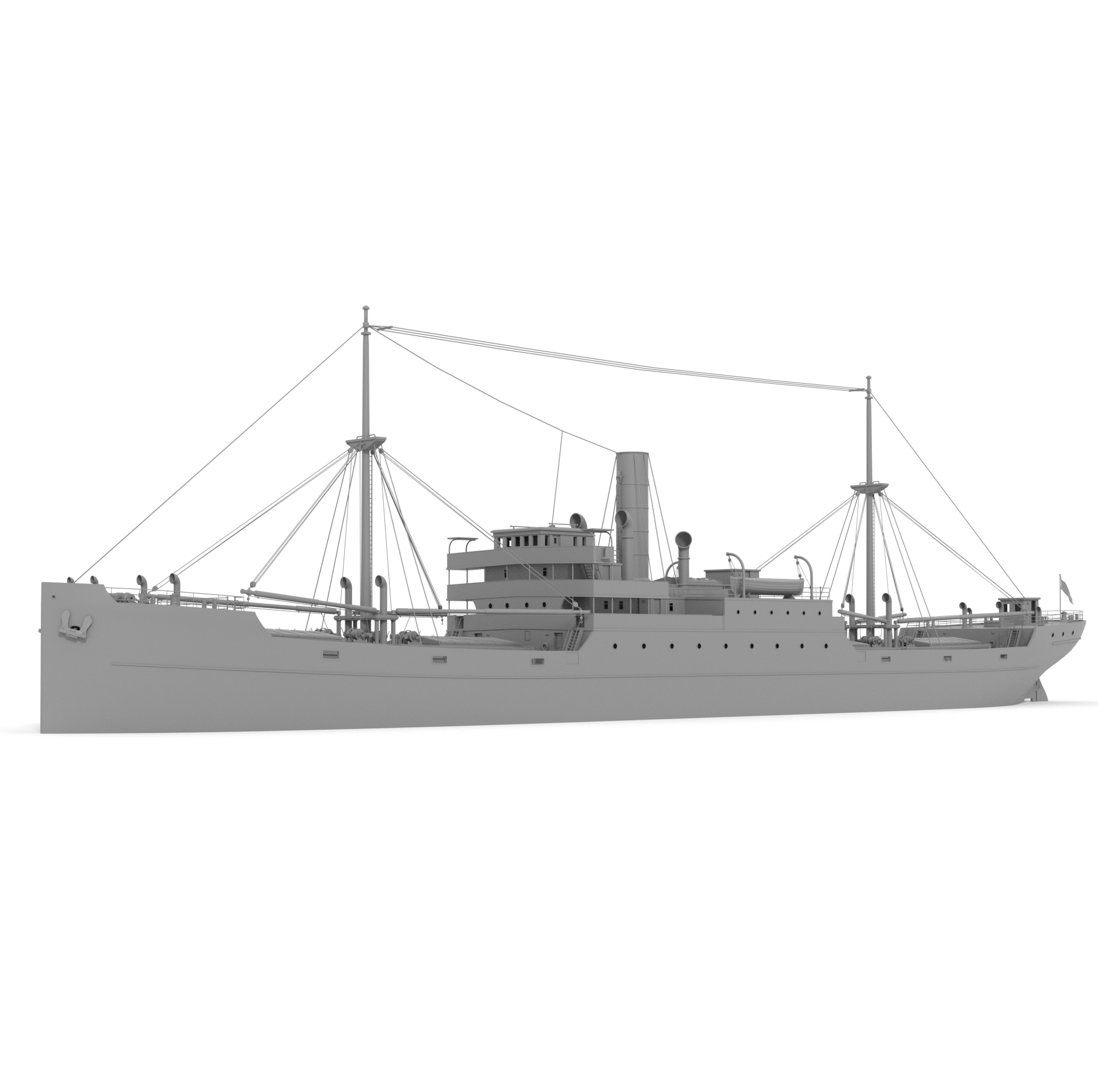 Original steam ship 3D model - TurboSquid 1626677