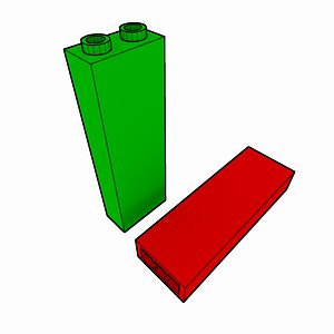 Piece Lego Brick 1x1 3d Obj