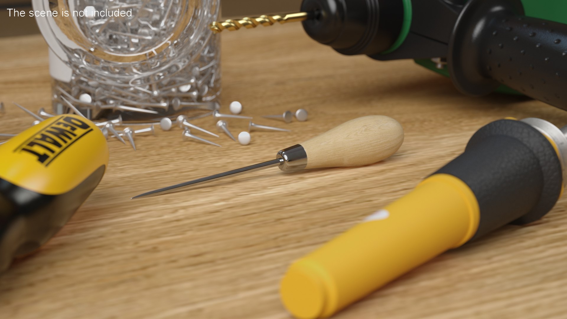 Scratch Awl Tool with Wooden Handle 3D - TurboSquid 2161307