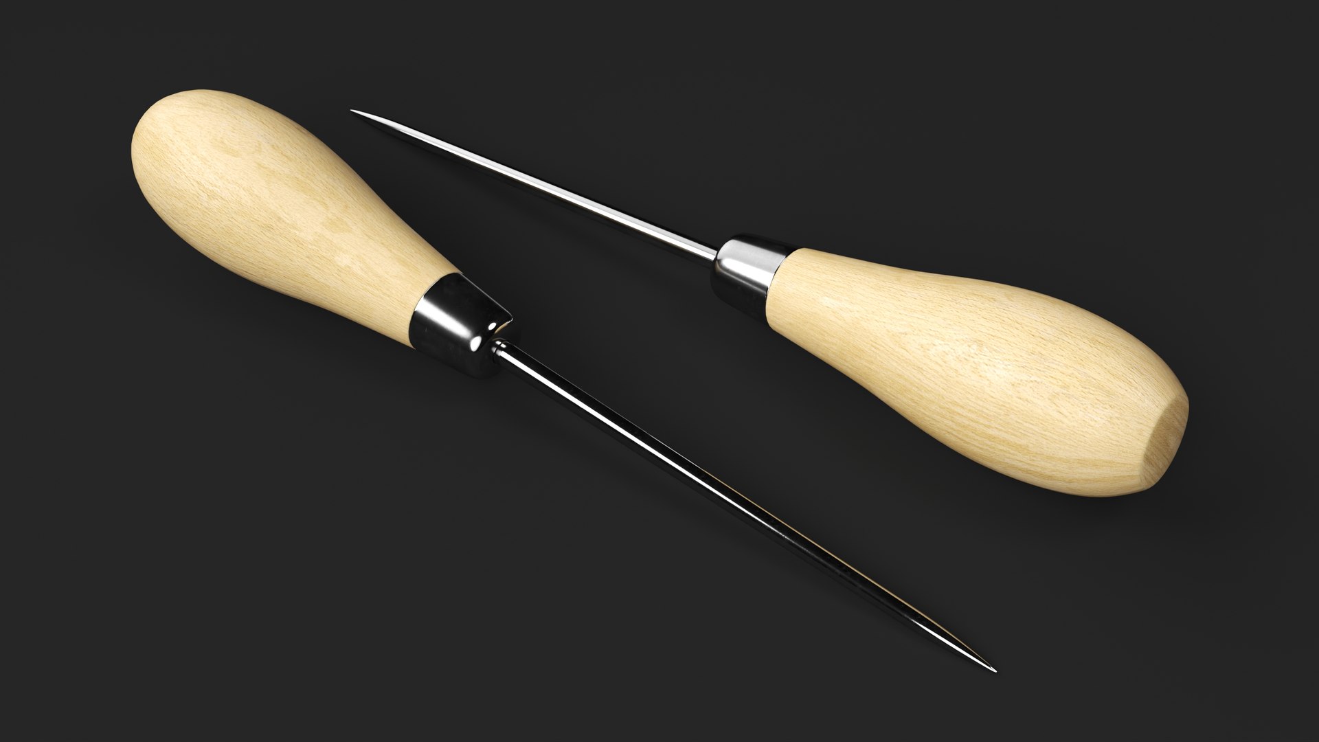 Scratch Awl Tool with Wooden Handle 3D - TurboSquid 2161307