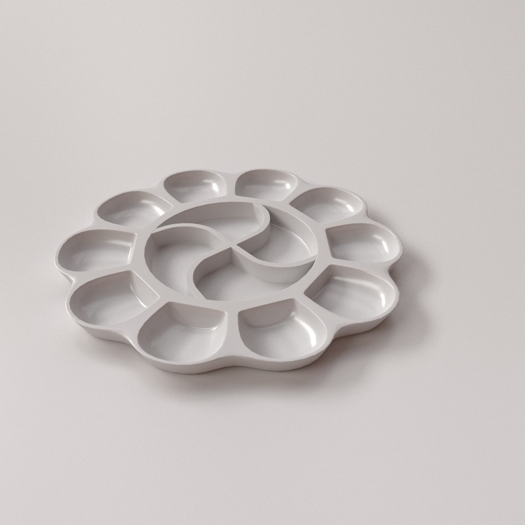 Paint Mixing Tray V2 3d Model
