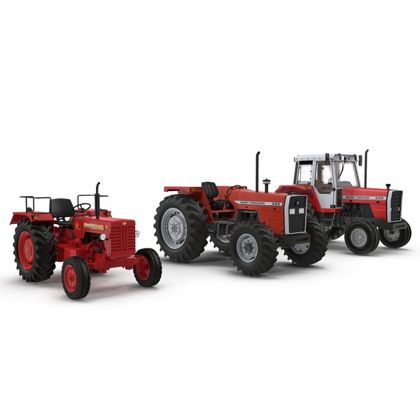 3d model vintage tractors modeled