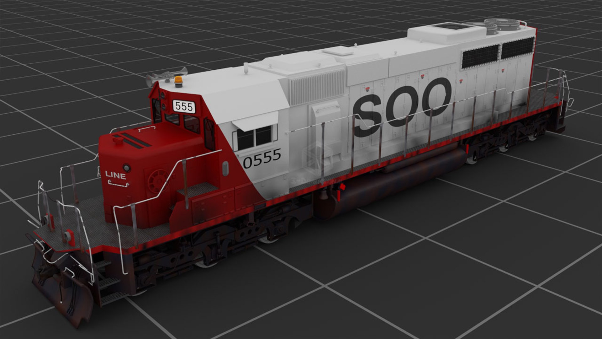 Emd Sd40-2 Locomotive 3d Model